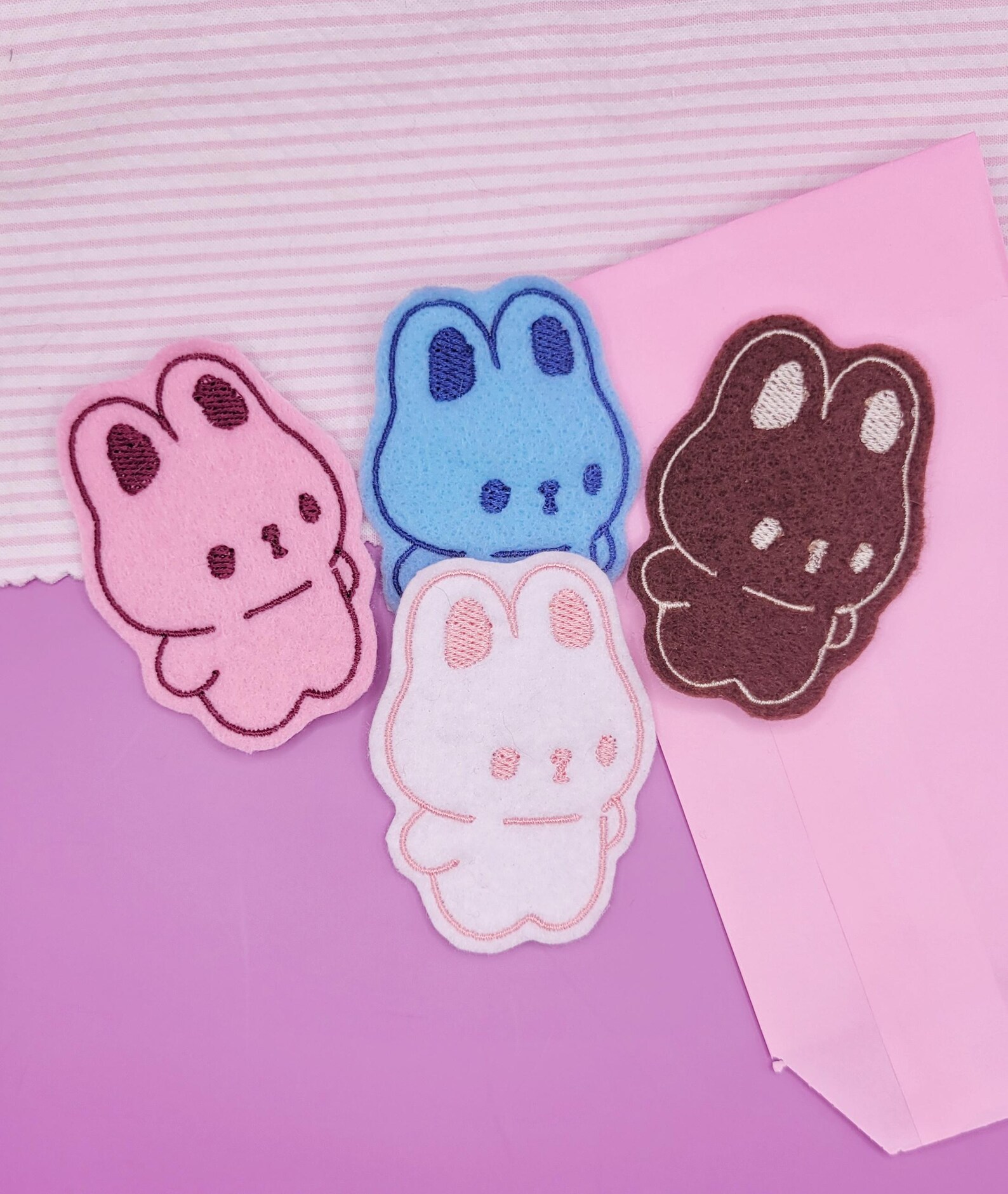 Bunny Iron-on Embroidery Patches - Choose Your Bunny Hue - Handmade ...