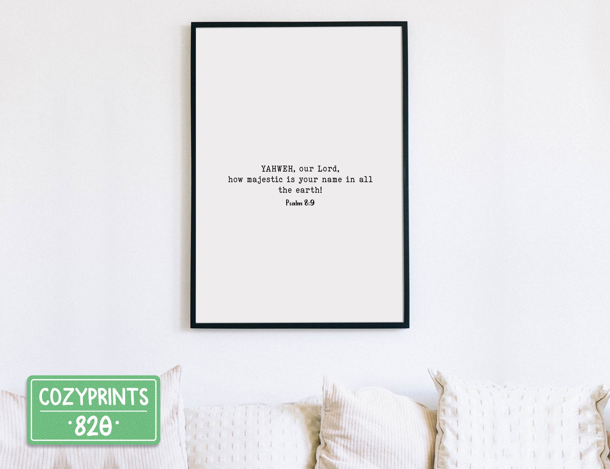 Psalm 8 9 Printable Bible Verse Wall Art Bible Scripture Poster ...