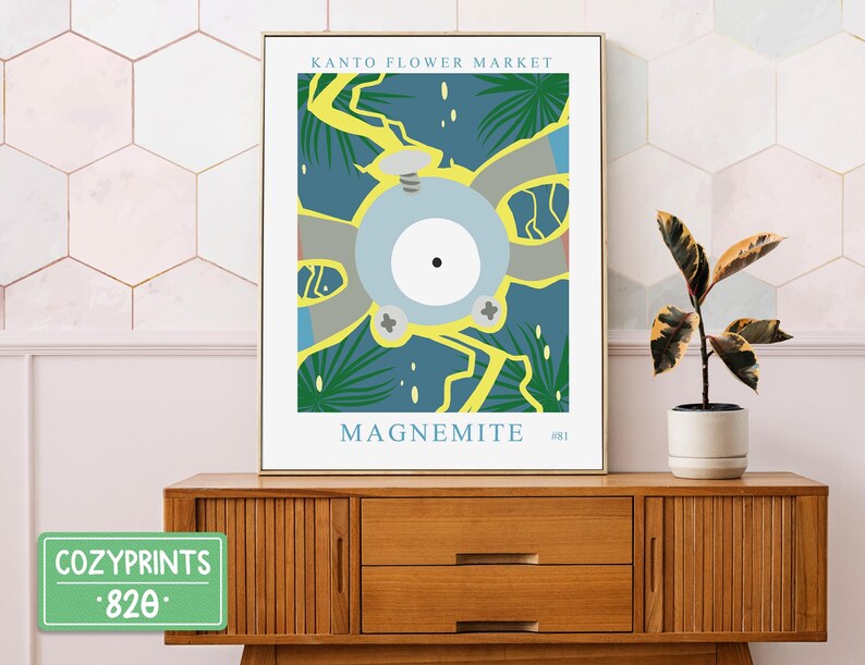Magnemite Wall Art | Gaming Poster Gaming Decor | Gamer Room | Nerd ...
