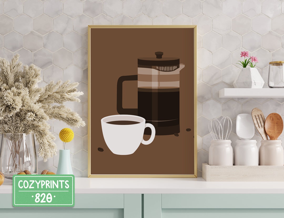 Coffee Cup Kitchen Print | Printable Kitchen Wall Art | Simple ...