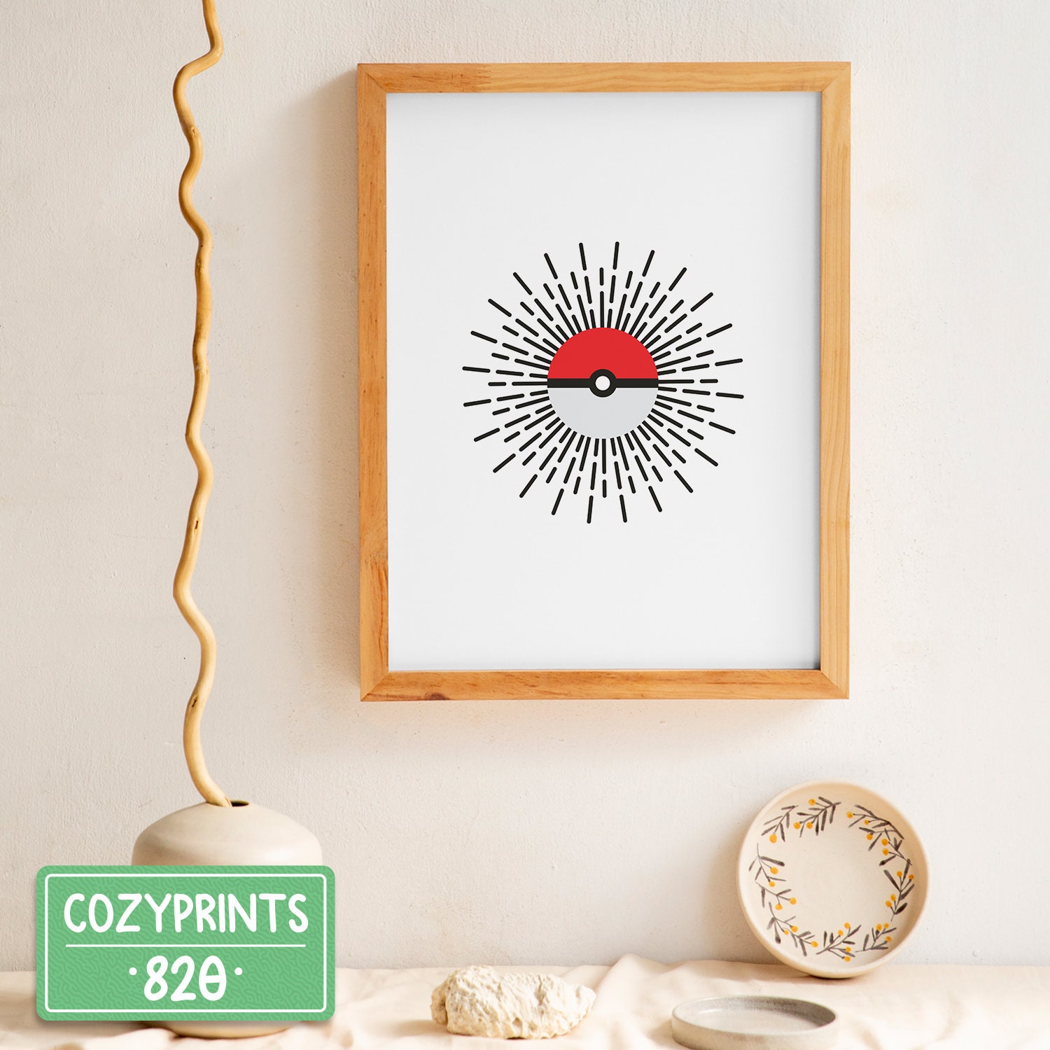 Pokeball Burst Wall Art | Pokemon Poke Ball Poster | Gaming Poster ...
