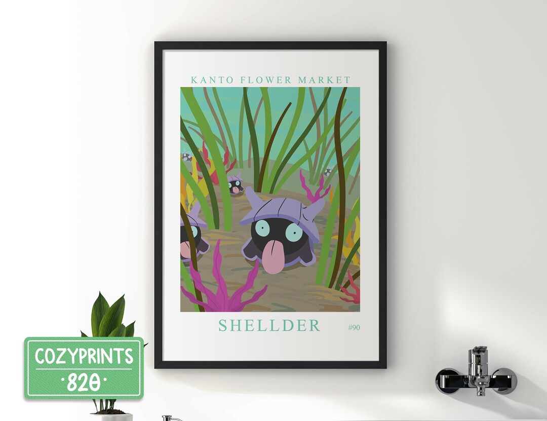Shellder Wall Art | Gaming Poster Gaming Decor | Gamer Room | Water ...