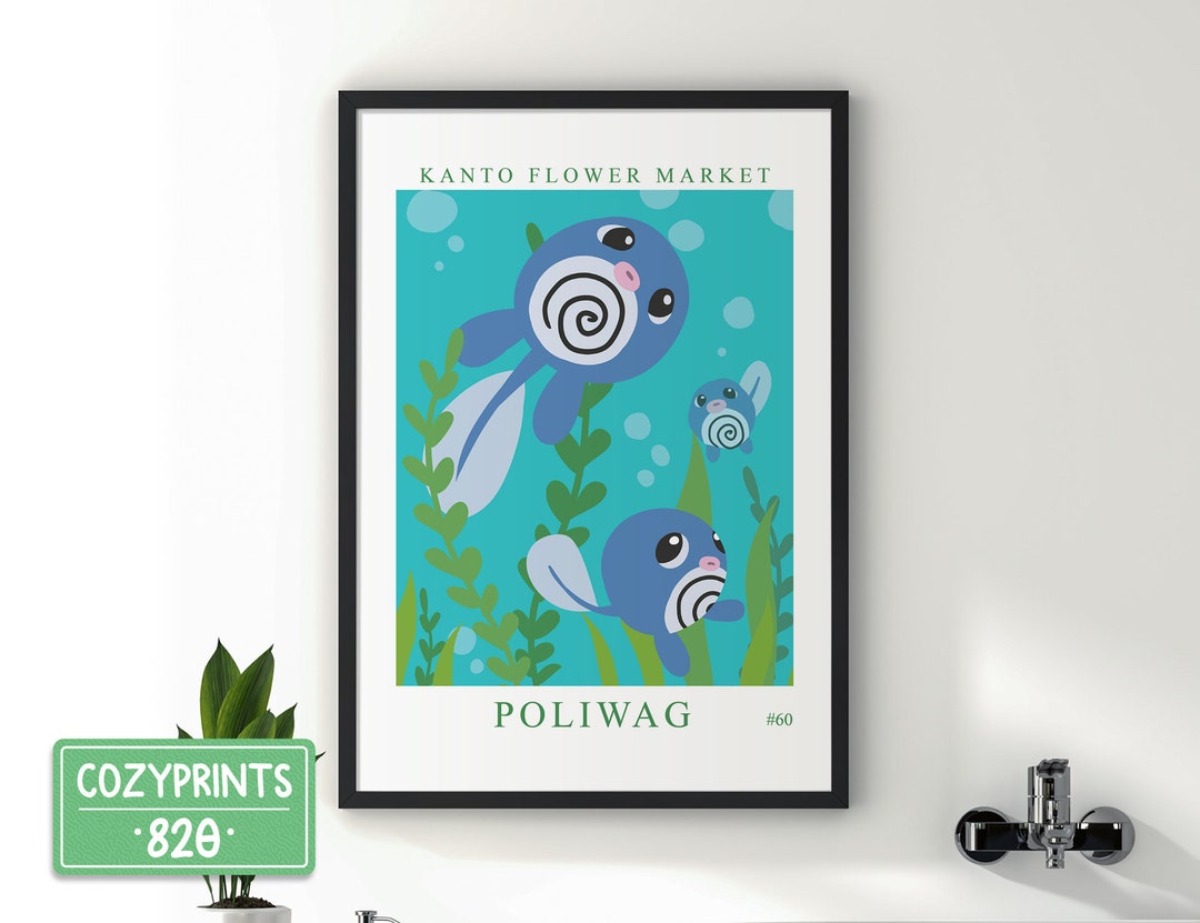 Poliwag Wall Art Printable Minimalist Gaming Poster Gaming Decor Gamer ...
