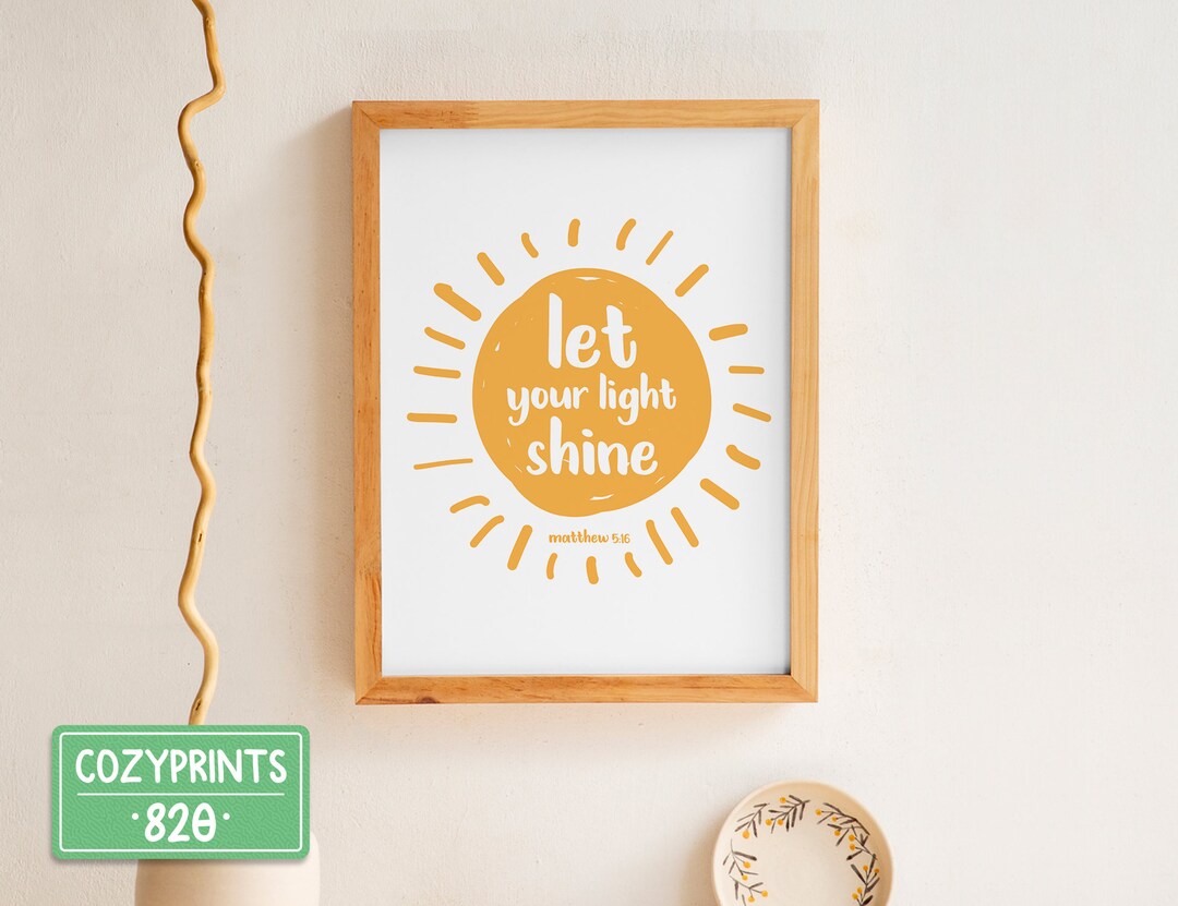 Let Your Light Shine Printable | Christian Nursery Decor | Printable ...