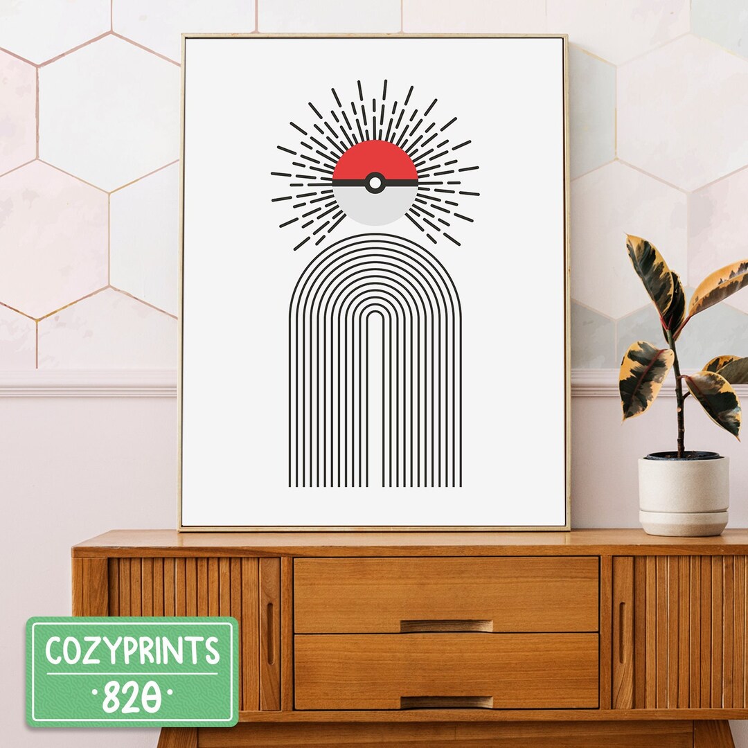 Pokeball Burst Wall Art | Pokemon Poke Ball Poster | Wall Decor ...