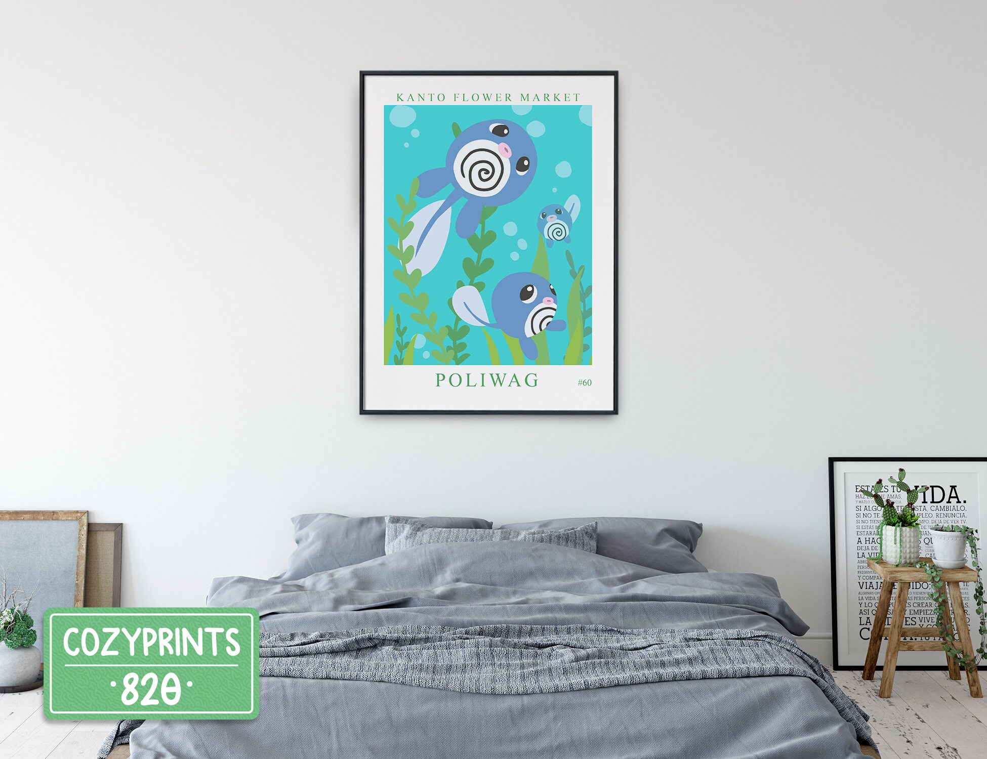 Poliwag Wall Art Printable Minimalist Gaming Poster Gaming Decor Gamer ...