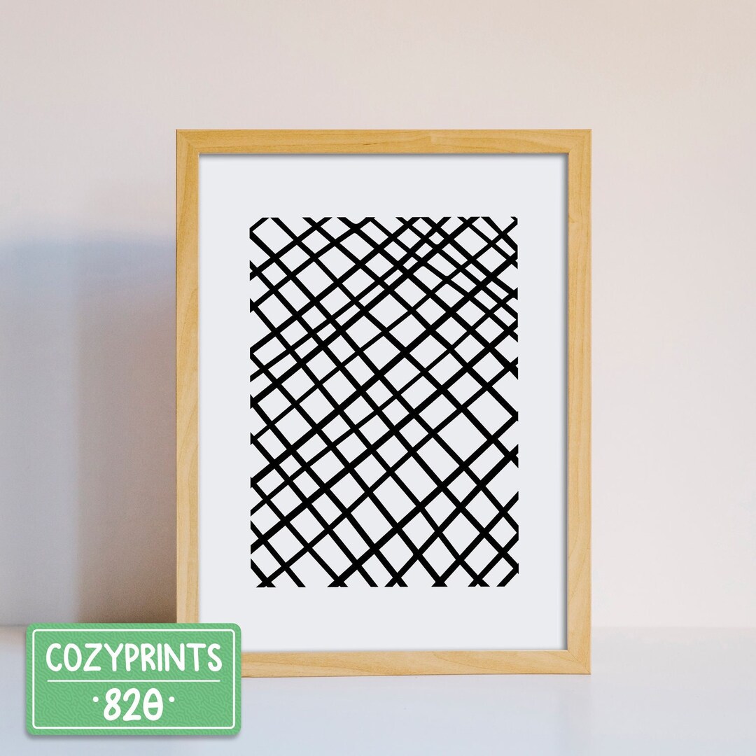 Black and White Straight Lines Wall Art | Printable Modern Minimalist ...