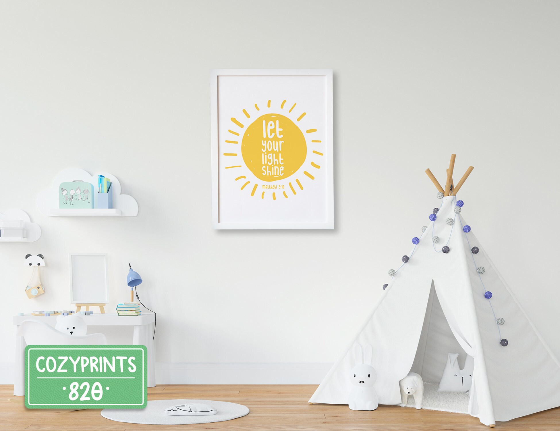 Let Your Light Shine Printable | Christian Nursery Decor | Printable ...