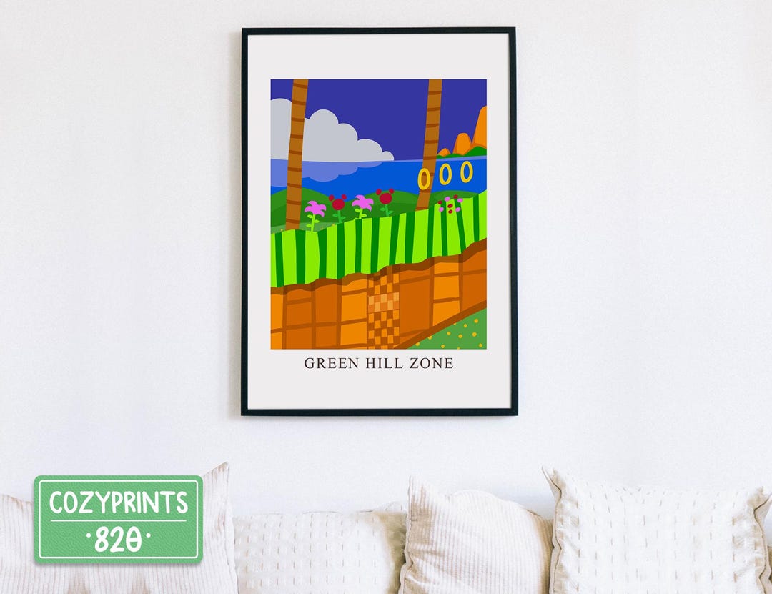 Hedgehog Video Game Wall Art | Gaming Poster Gaming Decor | Green World ...