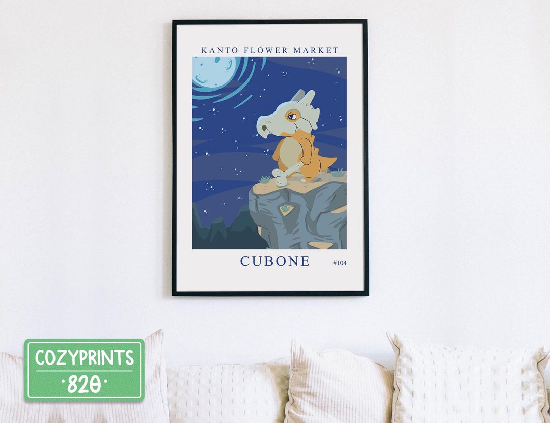 Flower Market Cubone Wall Art | Gaming Poster Gaming Decor | Gamer Room ...