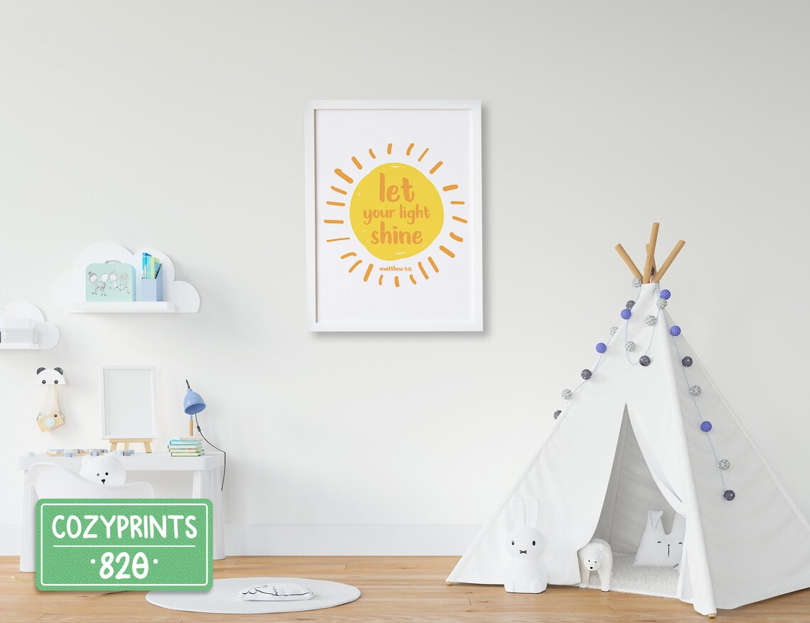 Let Your Light Shine Printable | Christian Nursery Decor | Printable ...