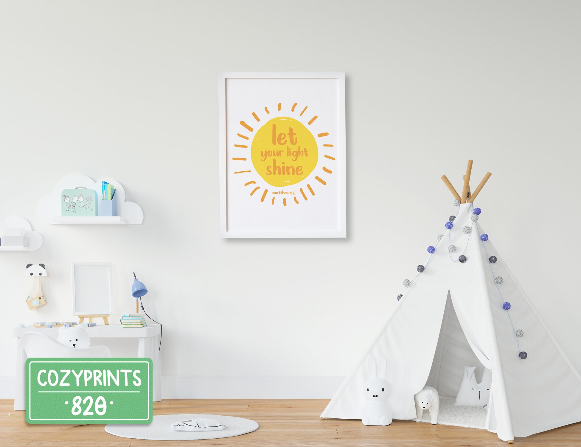 Let Your Light Shine Printable | Christian Nursery Decor | Printable ...