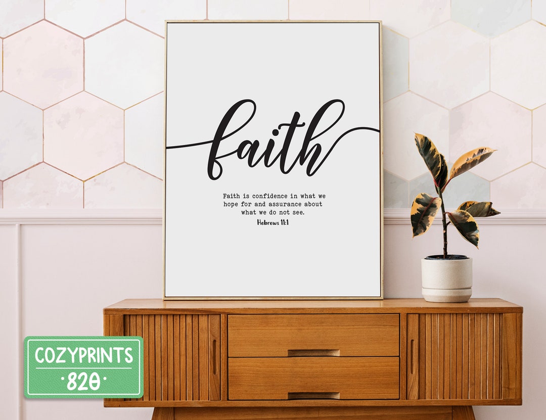 Hebrews 11 1 Bible Verse Wall Art Minimalist | Printable Bible Verse ...