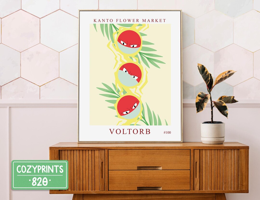 Flower Market Voltorb Wall Art | Gaming Poster Gaming Decor | Gamer ...