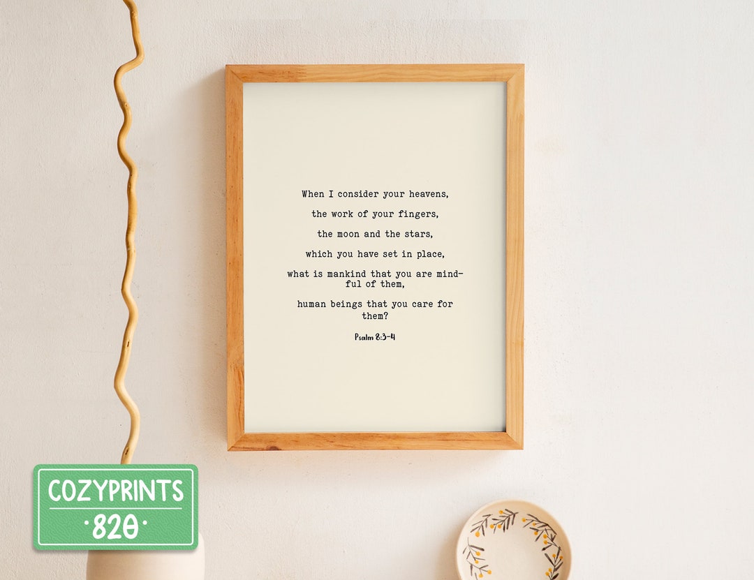 Psalm 8 Printable Bible Verse Wall Art | Bible Scripture Poster ...