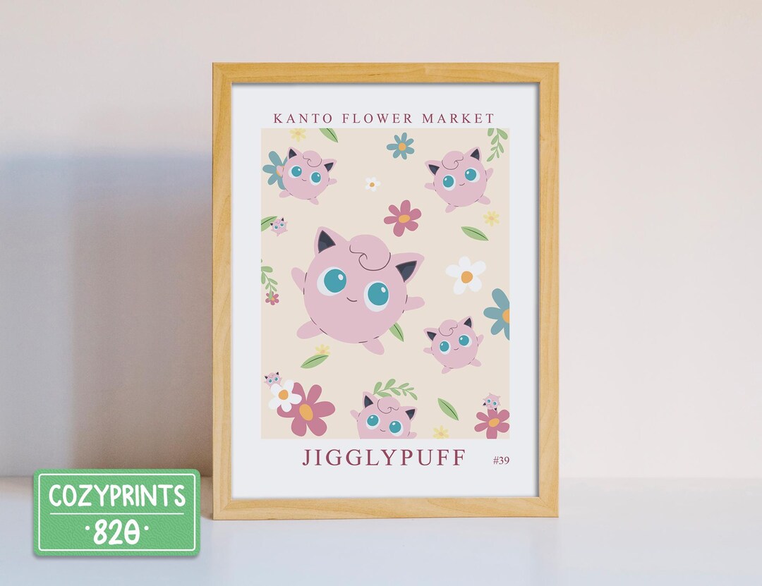 Flower Market Jigglypuff Wall Art | Gaming Poster | Gaming Decor ...