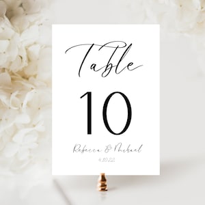 Simple Wedding Table Number Template, 5x7 and 4x6 Editable and ...