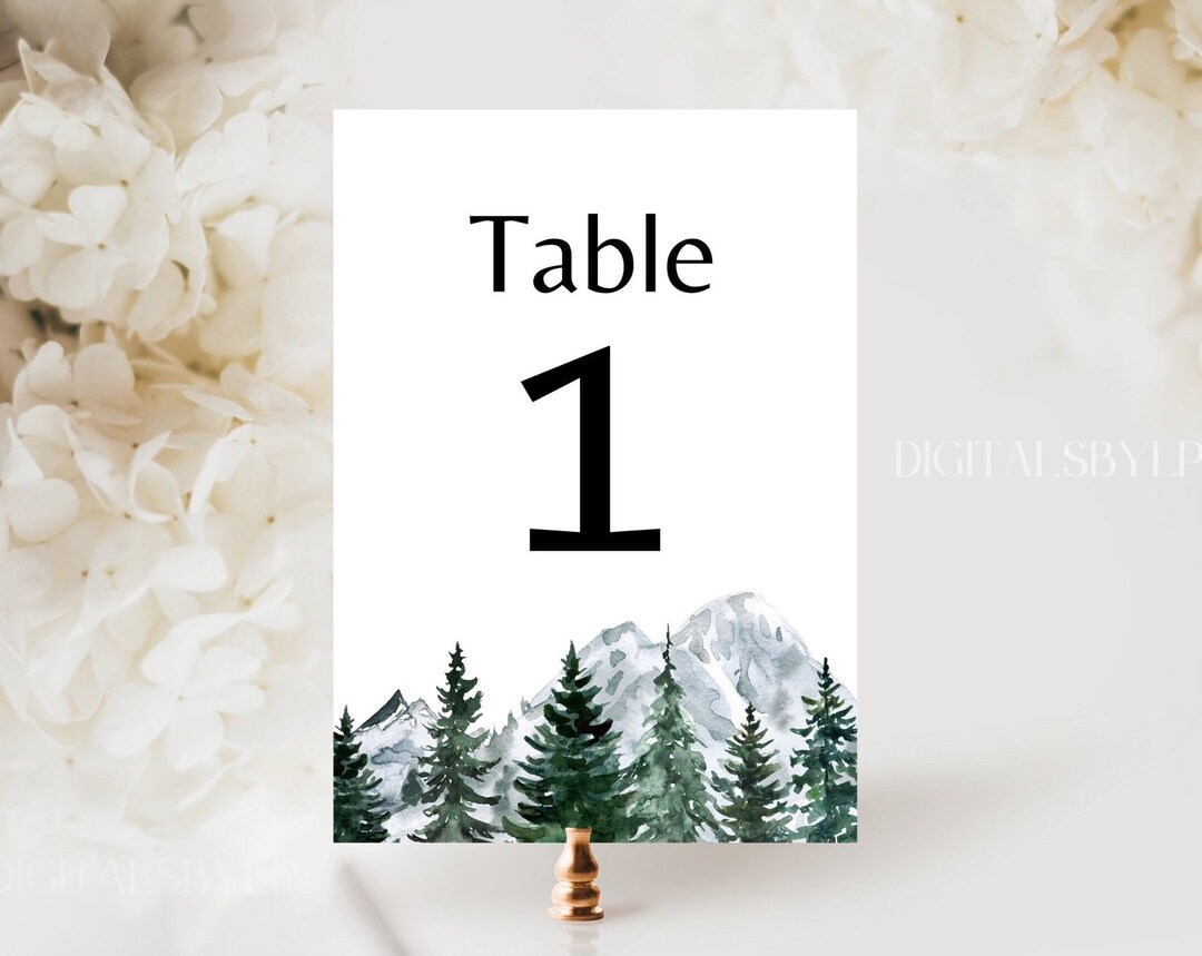 Forest Table Numbers, 8x10 Editable and Printable Template, Wedding ...