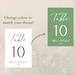 Simple Wedding Table Number Template, 5x7 and 4x6 Editable and ...