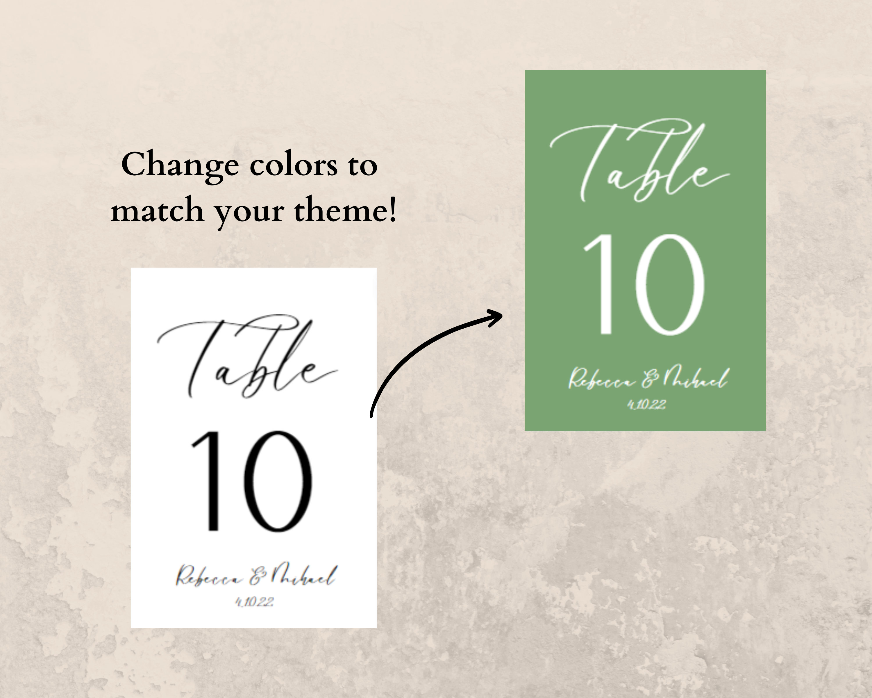 Simple Wedding Table Number Template 5x7 and 4x6 Editable and - Etsy