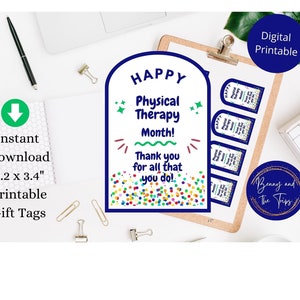 Happy Physical Therapy Month Gift Tags - Etsy