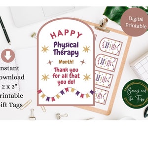 Happy Physical Therapy Month Gift Tags Gold/rose Gold - Etsy