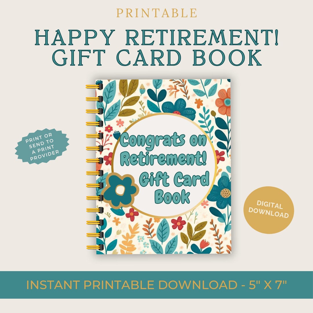 Retirement Gift Card Book: DIY Printable Gift Card Book. Retirment Gift ...