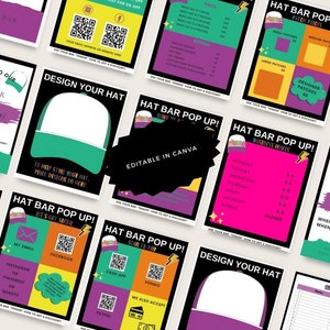 Trucker Hat Bar Templates With Retro Bright Colors Edit in Canva ...