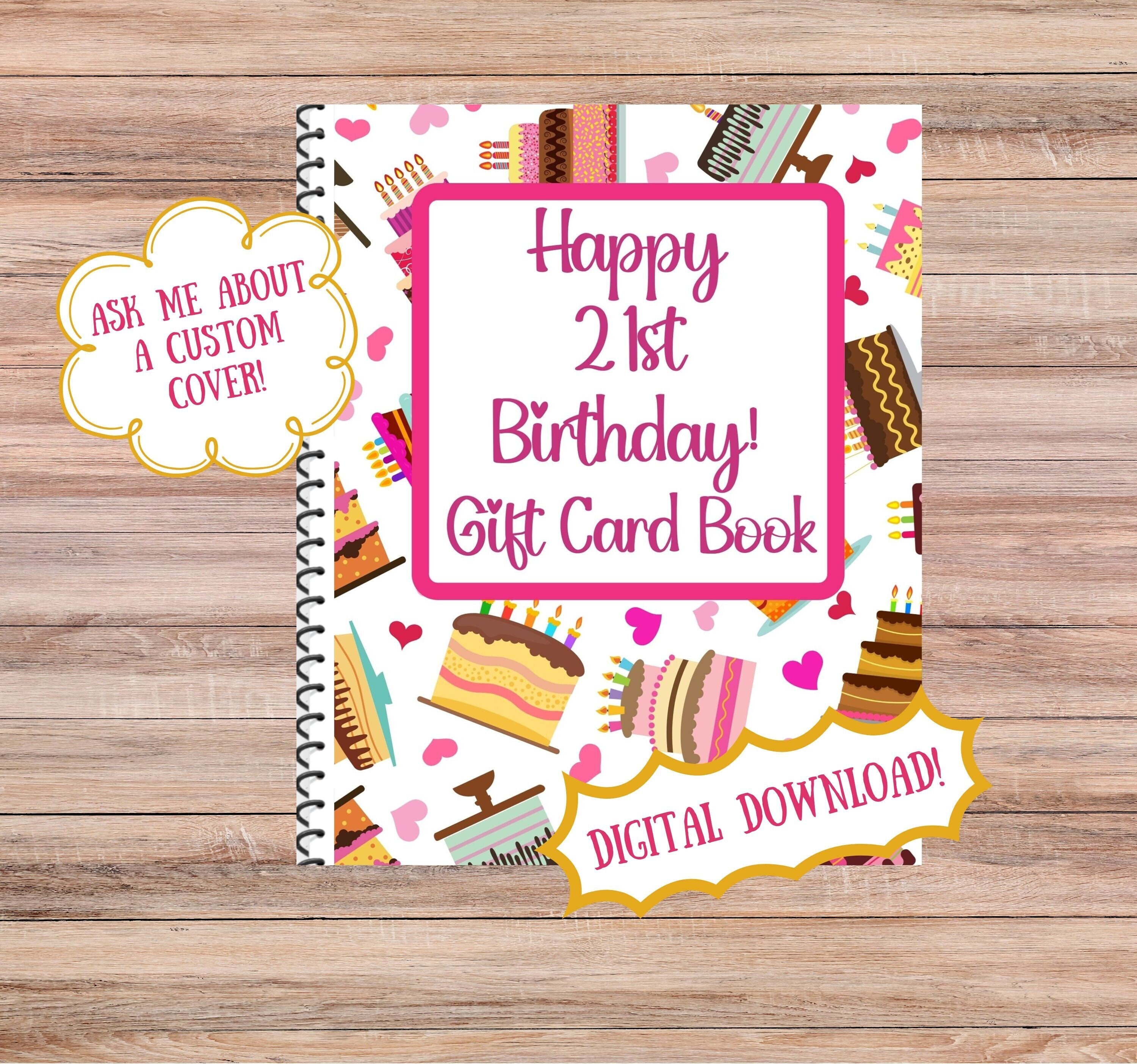 21st Birthday Gift Card Book, Printable Only, Digital Gift Card Book ...