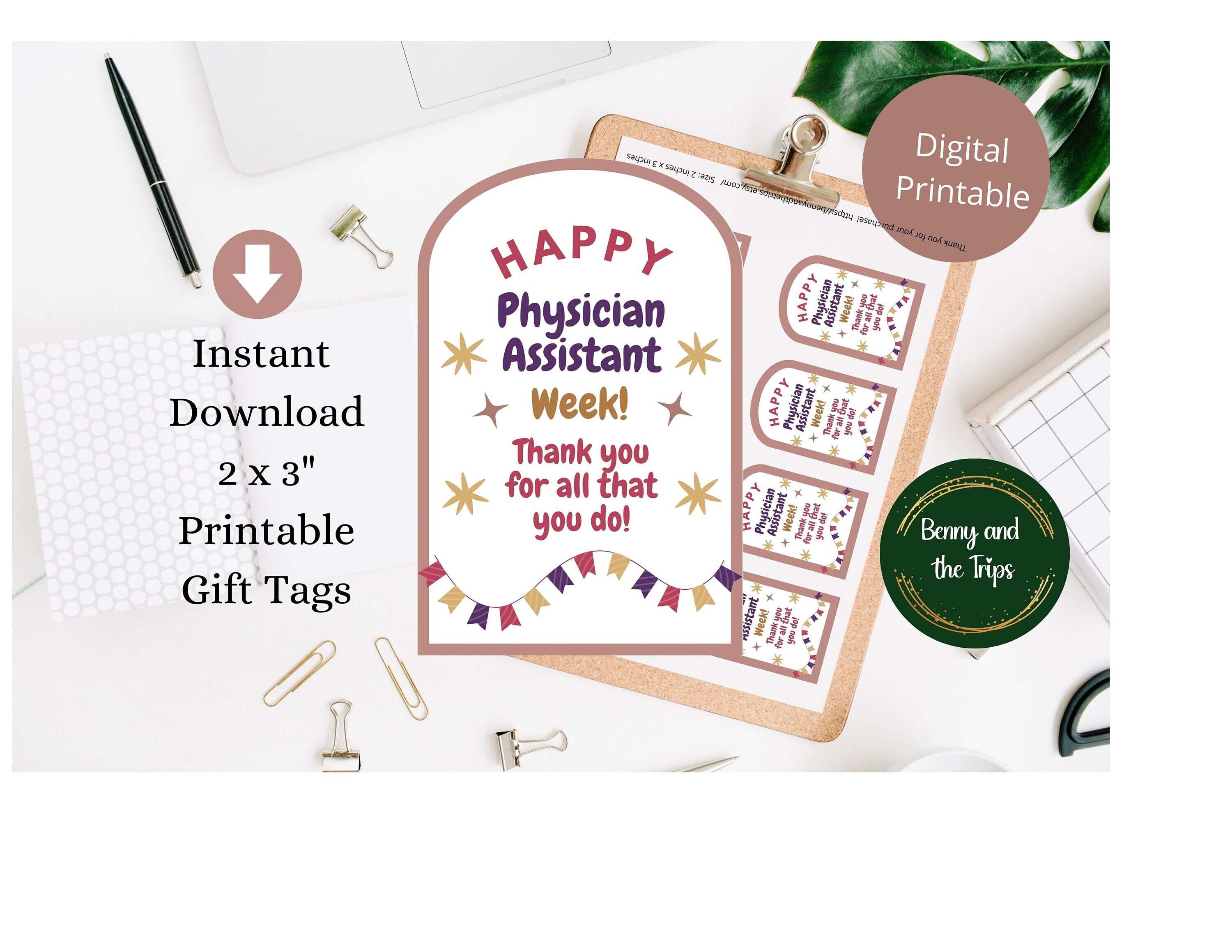 Happy Physician Assistant Week Gift Tag, PA Printable Gift Tag, PA Gift ...