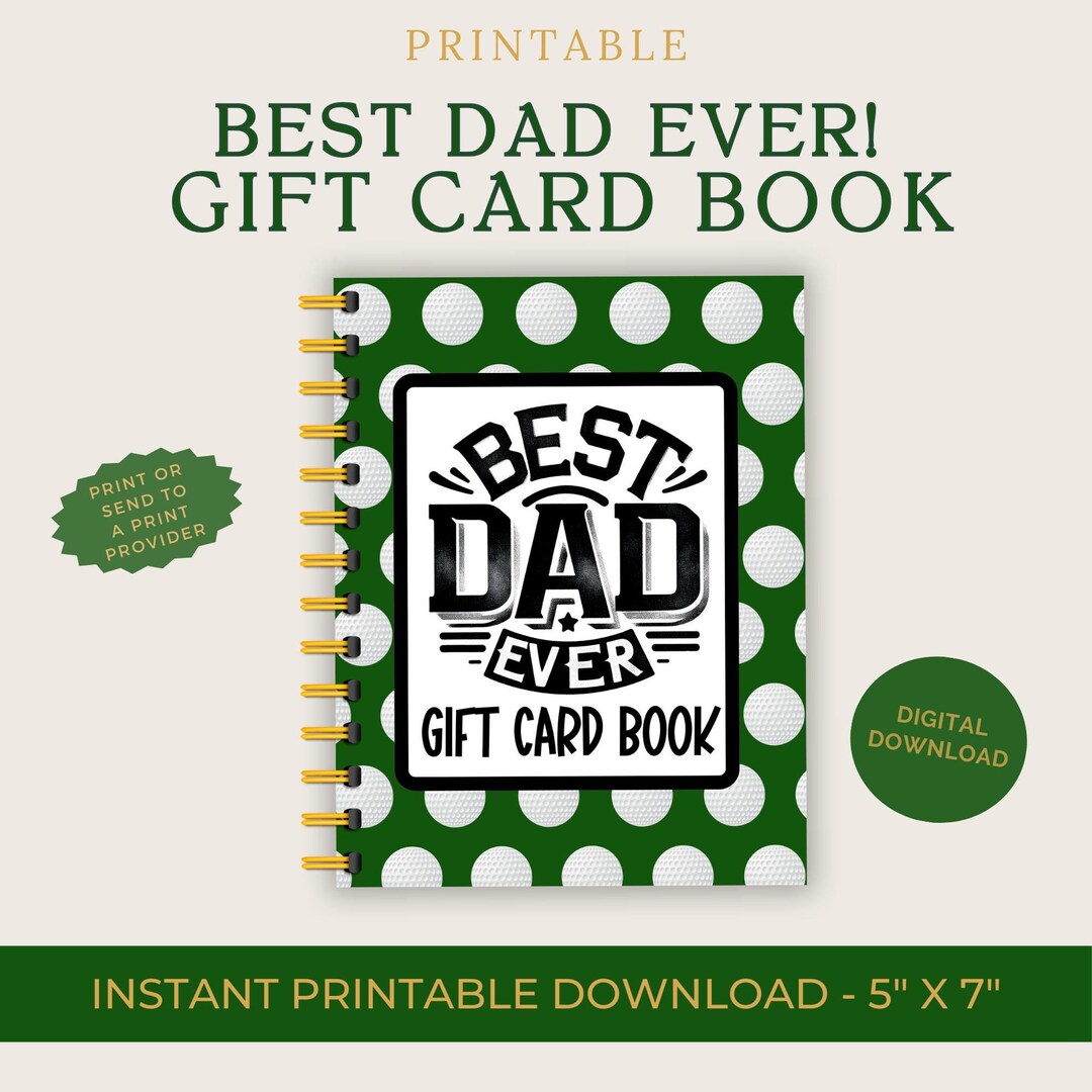 Best Dad Ever Gift Card Book, Printable Only, Digital Gift Card Book ...