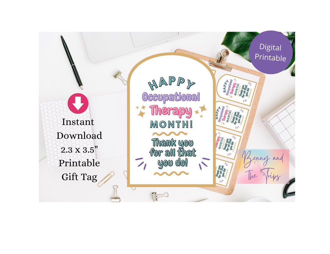 Happy Occupational Therapy Month Gift Tags - Etsy
