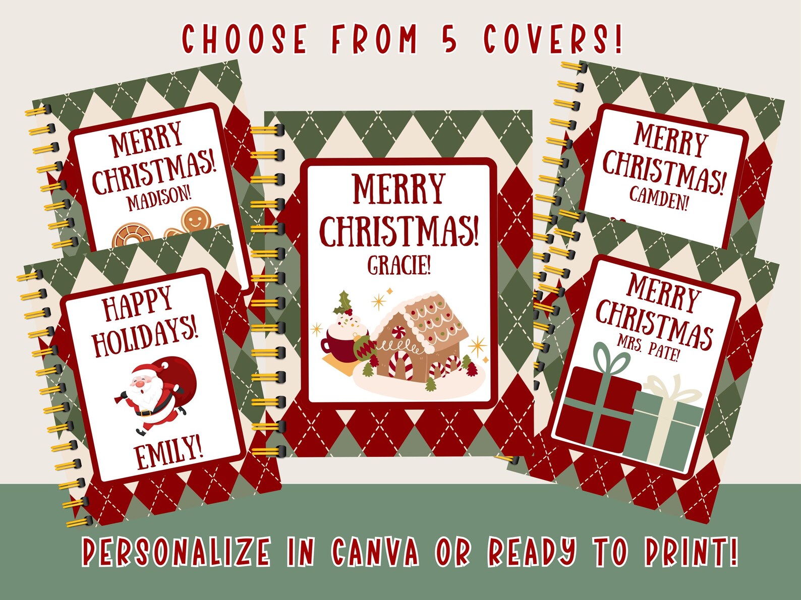 Christmas Gift Card Book, Editable Use When, Christmas Gift Card Holder ...