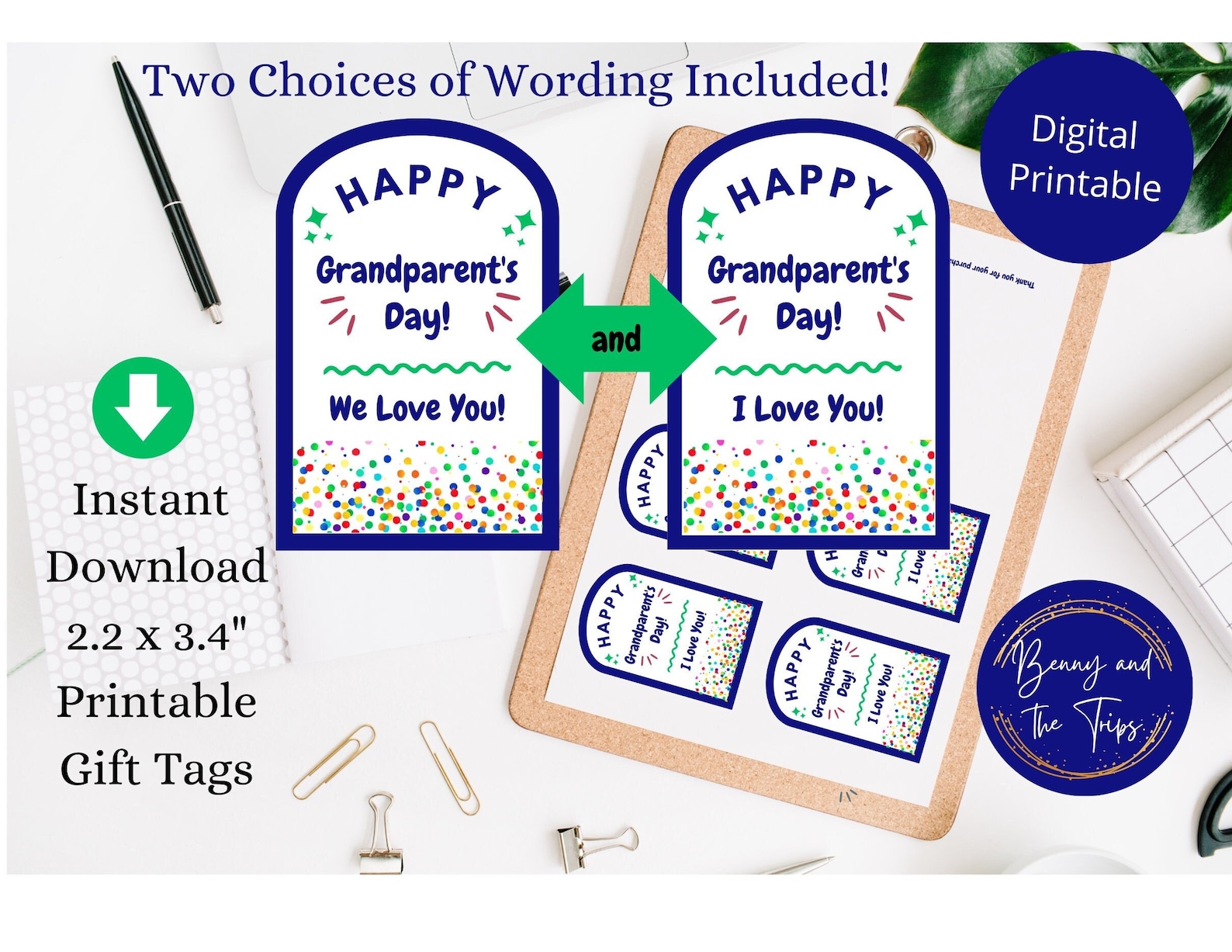 Happy Grandparent's Day Printable Gift Tags - Etsy