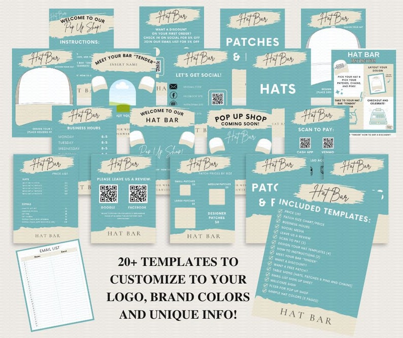 Trucker Hat Bar Editable Templates. Perfect for That Trucker Hat Pop up ...