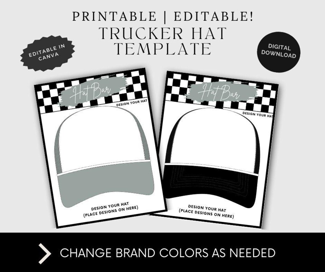 Hat Bar Templates, Hat Bar Hat Template, Edit in Canva, Scan to Pay ...