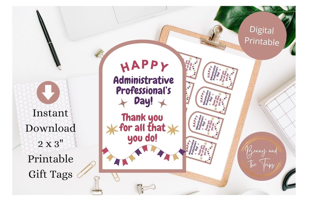 Happy Administrative Professional's Week Gift Tag, Administrative ...