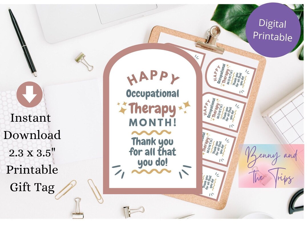 Happy Occupational Therapy Month Gift Tags - Etsy