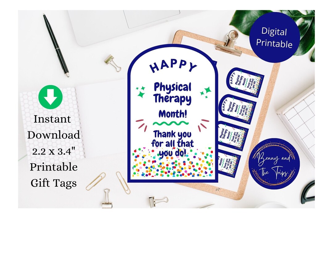 Happy Physical Therapy Month Gift Tags - Etsy
