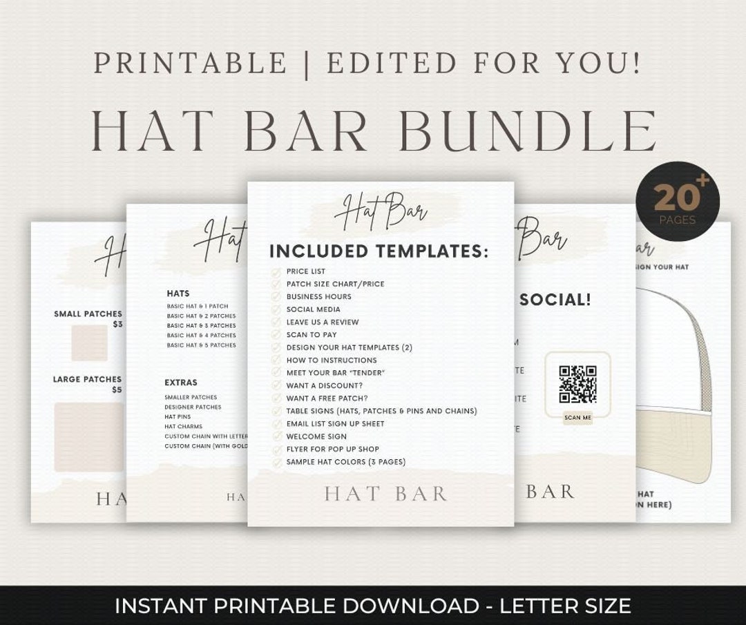 Trucker Hat Bar Templates Personalized for You Save Time and Let Me ...