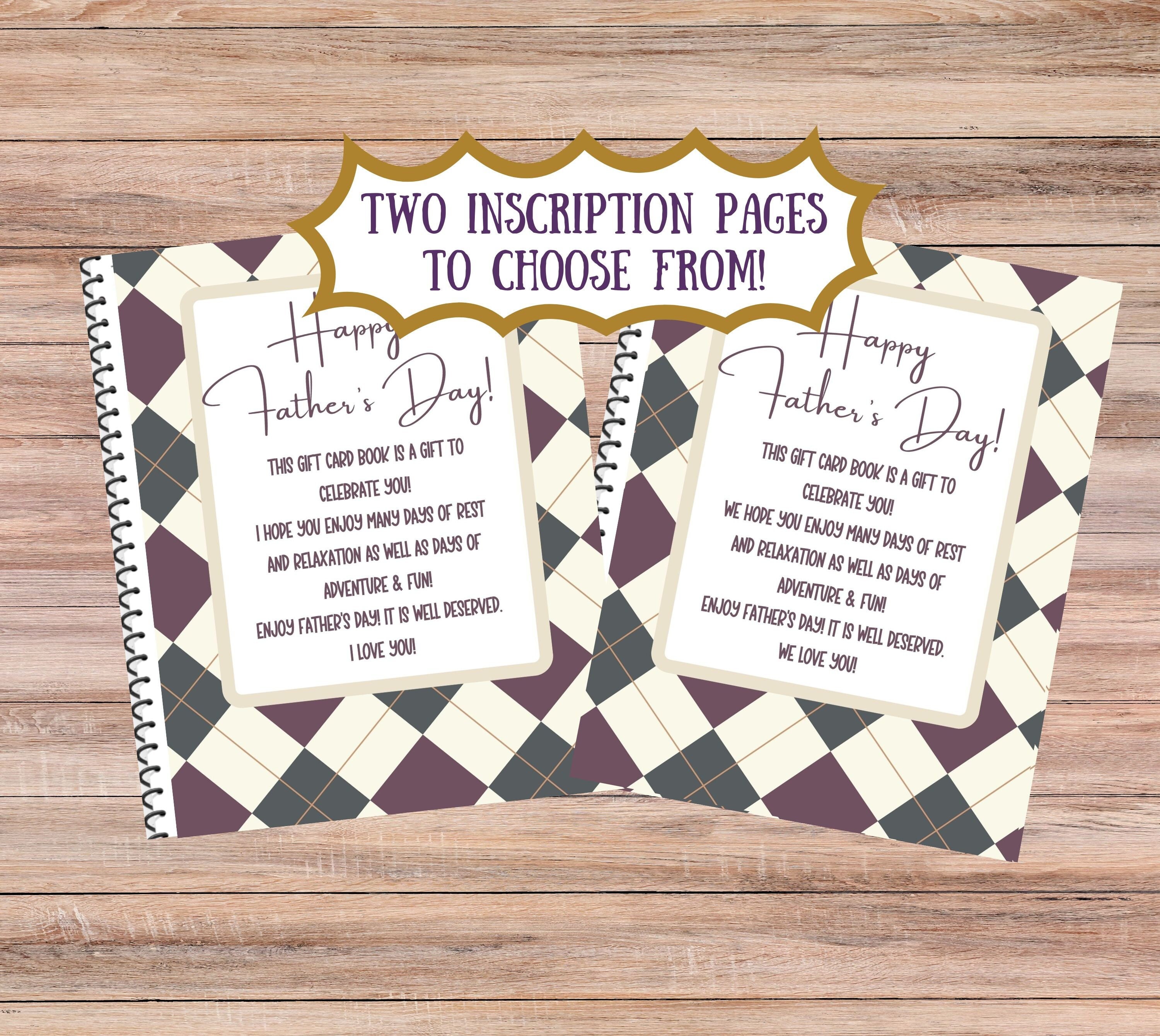 Father's Day Gift Card Book, Printable Only, Digital Gift Card Book ...
