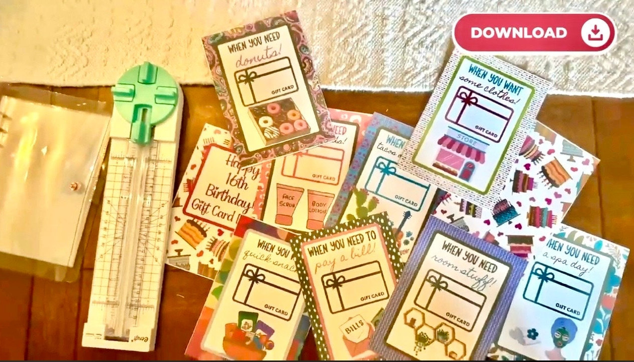 16th Birthday Gift Card Book, Printable Only, Digital Gift Card Book ...