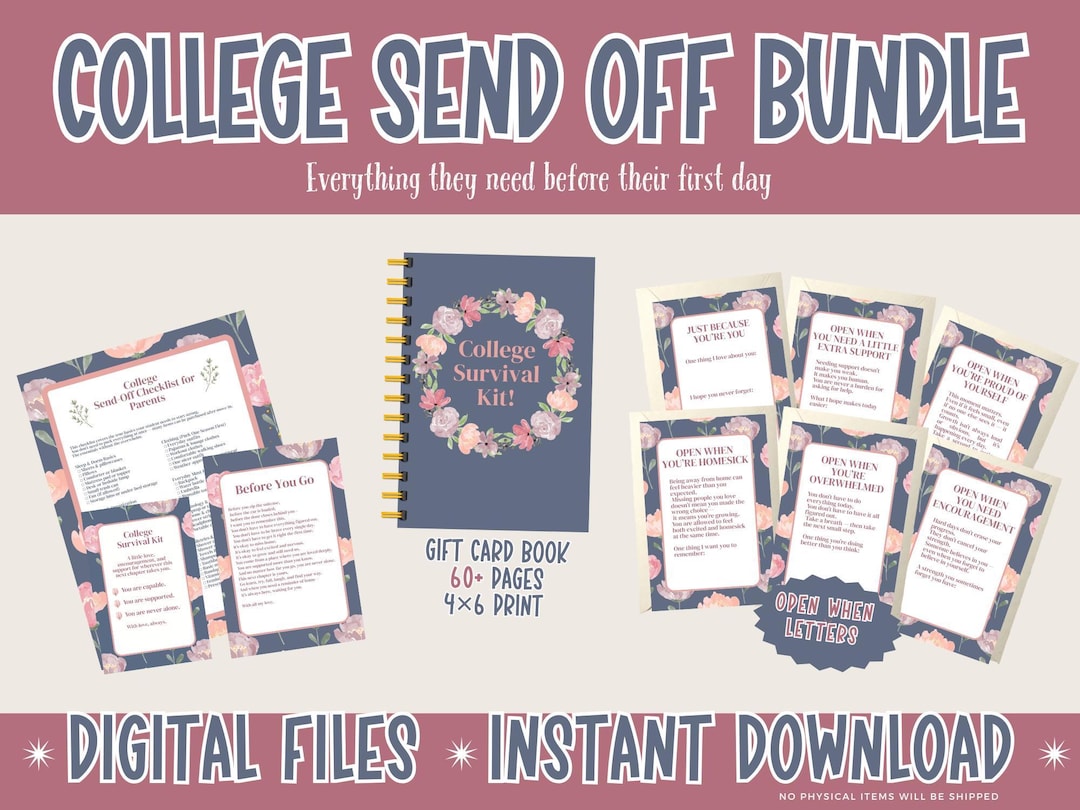 College Send off Bundle | College Survival Kit Printable | Open When ...