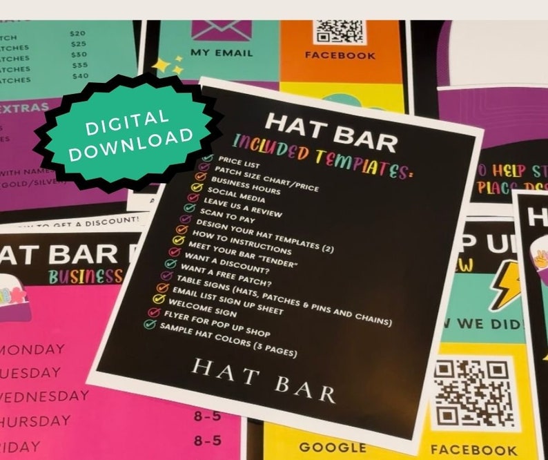 Trucker Hat Bar Templates With Retro Bright Colors Edit in Canva ...