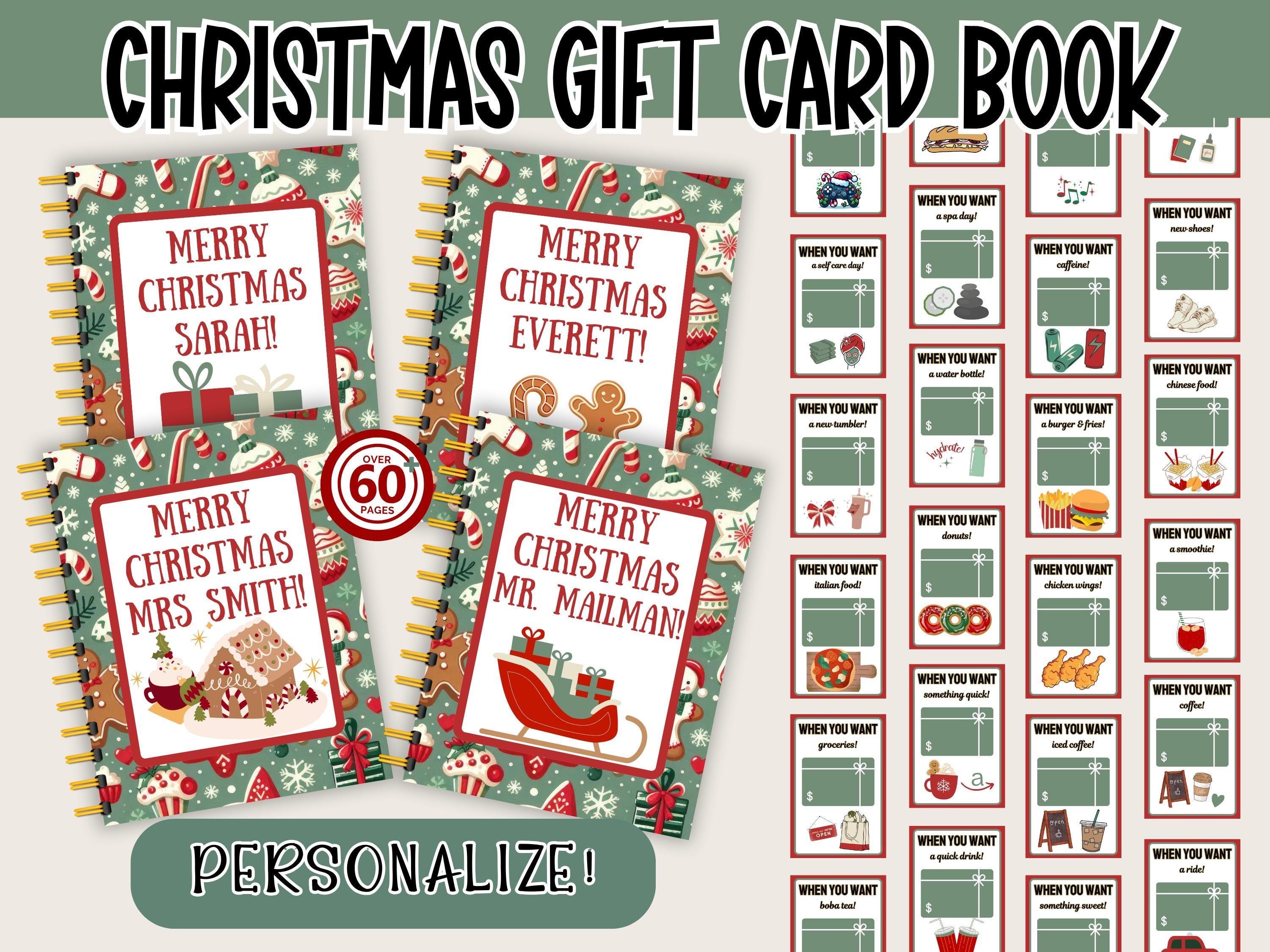 Digital Christmas Gift Card Book, 4x6" Christmas Gift Card Holder ...
