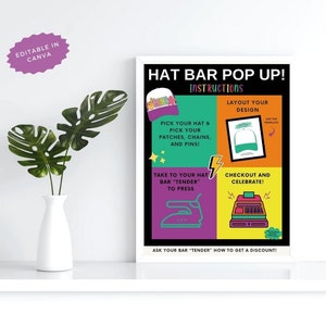 Trucker Hat Bar Templates With Retro Bright Colors Edit in Canva ...