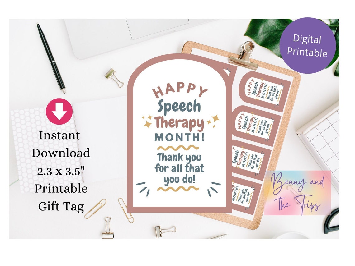 Happy Speech Therapy Month Gift Tags - Etsy