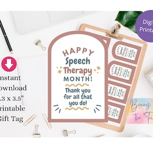 Happy Speech Therapy Month Gift Tags - Etsy