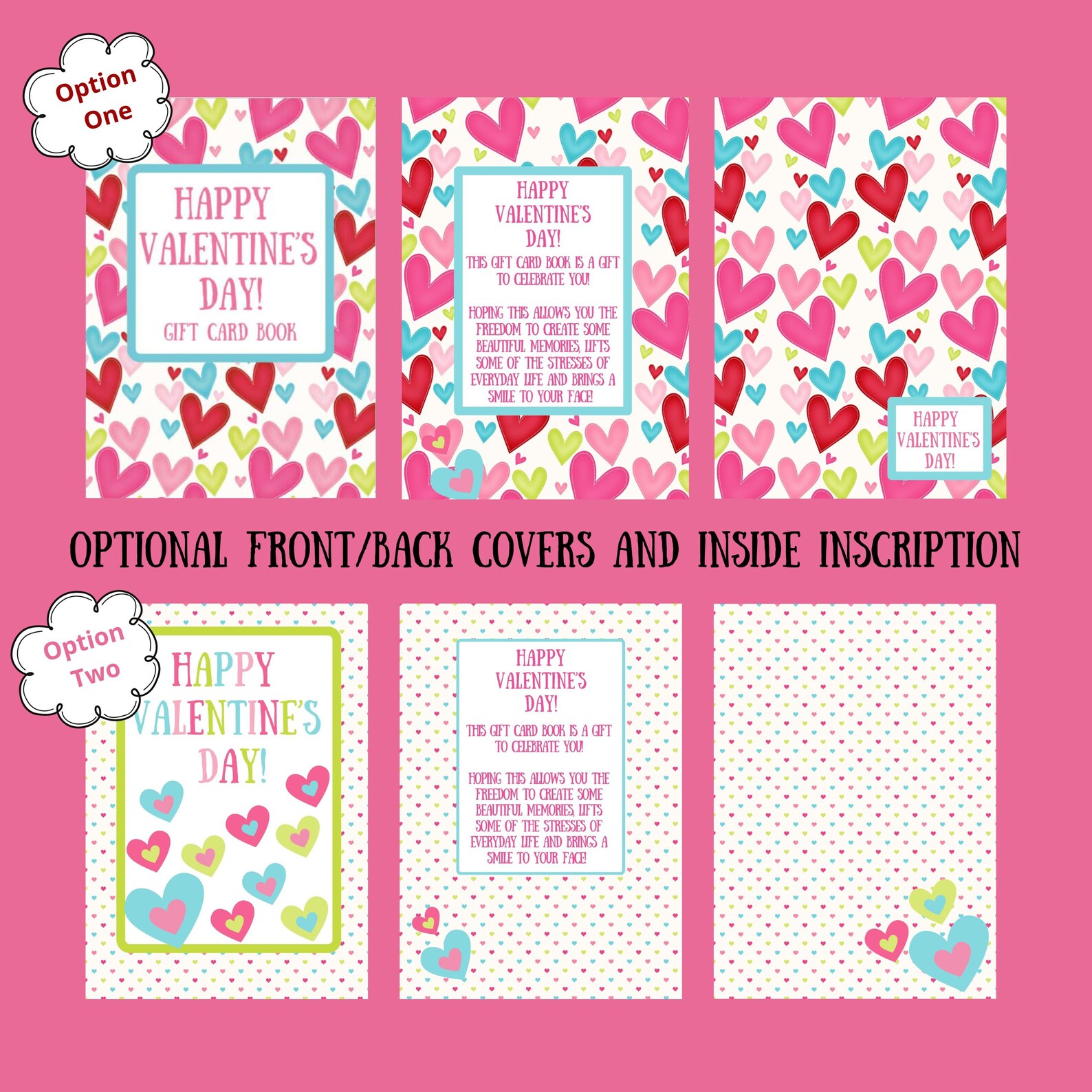 Valentine Gift Card Book, Printable Only, Valentine's Day Gift Card ...