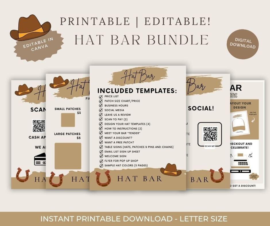 Trucker Hat Bar Editable Templates. Perfect for That Trucker Hat Pop up ...